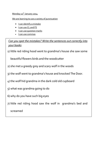 Little Red Riding Hood | Teaching Resources