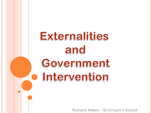 Market Failure and Government Intervention | Teaching Resources