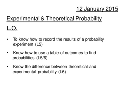 Experimental and Theoretical Probability | Teaching Resources