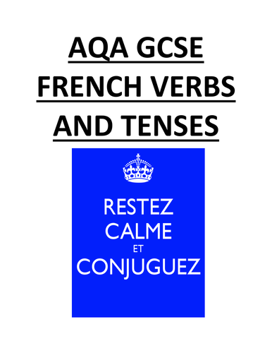 AQA GCSE French Verbs and Tenses Booklet | Teaching Resources