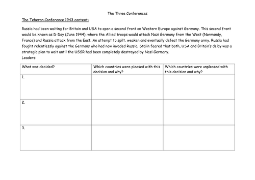 Edexcel UNIT 1 - COLD WAR 1943-1991 | Teaching Resources