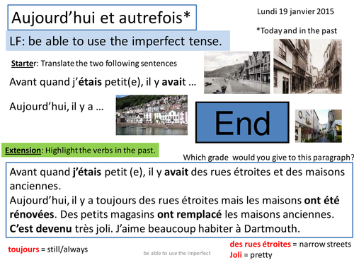 la ou j'habite. Your town now and how it was. | Teaching Resources