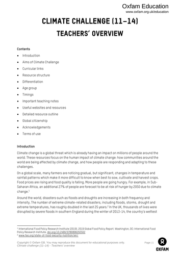 Climate Challenge: Explore the human impact of climate change. (Ages 11 ...