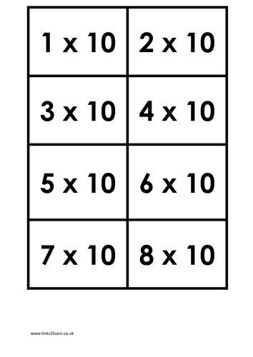 Sample of a wide range of 10 times table games and activities ...