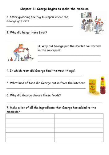 George's Marvellous Medicine by Roald Dahl | Teaching Resources