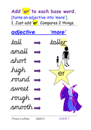 Phase 6: suffix '-er', 4 rules - table cards and presentation ...