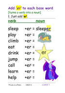 Phase 6: suffix '-er', 4 rules - table cards and presentation ...