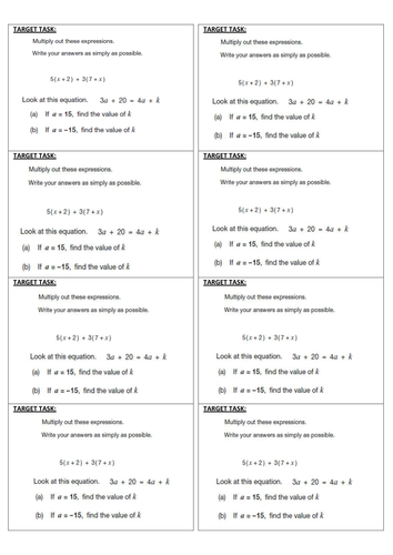 Target Task Sticker Collection Maths KS3/4 | Teaching Resources