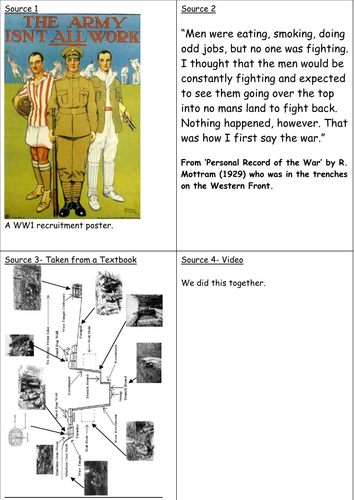 Y8 WW1 Source Analysis | Teaching Resources