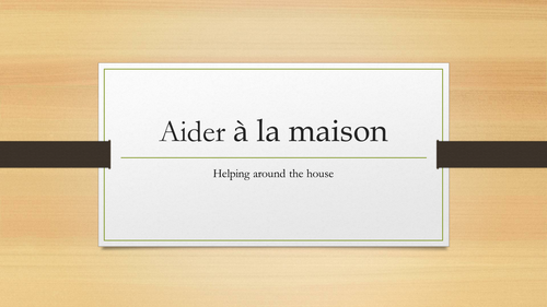 household tasks - french | Teaching Resources