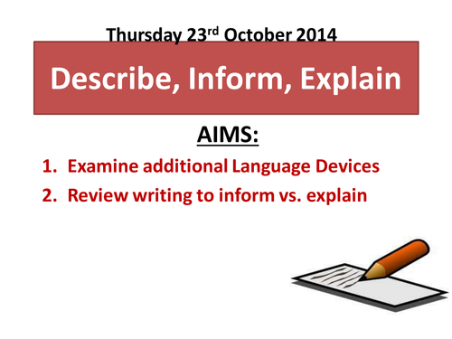 Writing to Inform and Explain | Teaching Resources