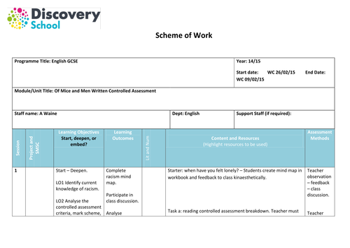 OMaM Controlled Assessment Prep and Revision - Loneliness | Teaching ...