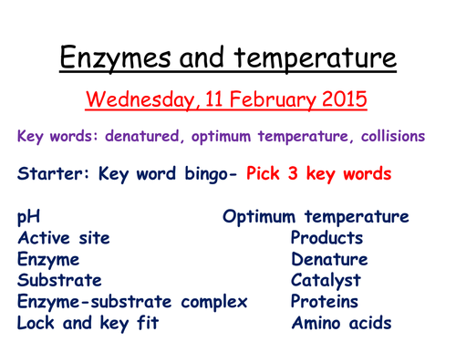 Enzymes and temperature | Teaching Resources