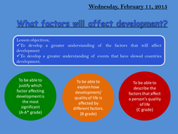 Lesson 5- What factors affect development? | Teaching Resources