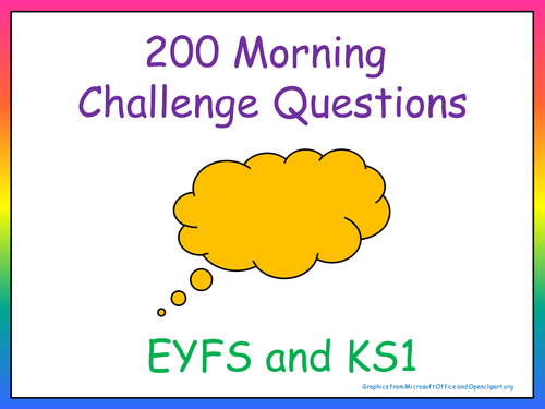 200 Morning Challenge Questions - EYFS and Key Stage One | Teaching ...