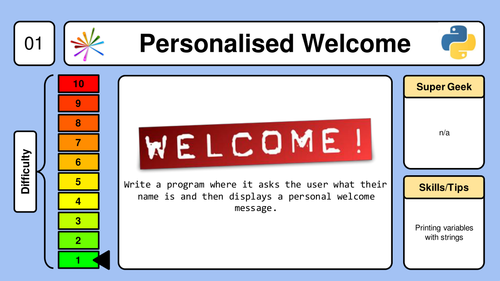 Programming Challenges 01-08 | Teaching Resources