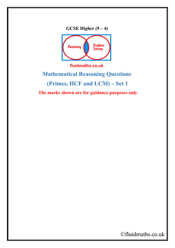 PRIME FACTORS, HCF and LCM | Teaching Resources