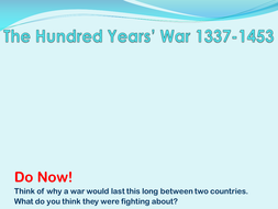 The Hundred Years' War | Teaching Resources