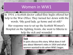 Women's roles in WW1 | Teaching Resources
