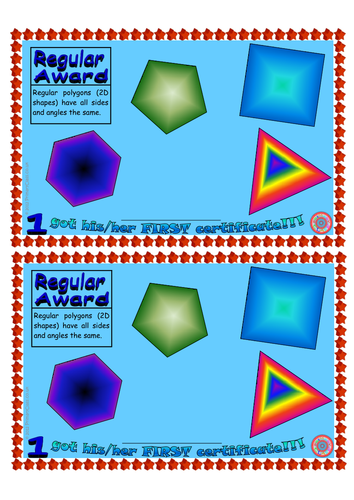 20x Shapes Themed Reward Certificates | Teaching Resources