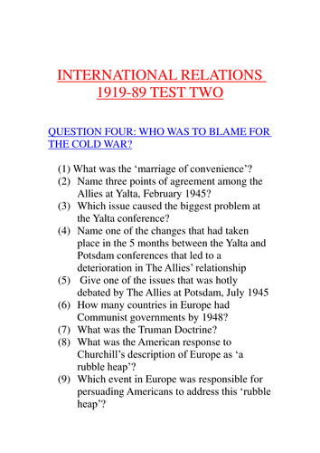 The Cold War | Teaching Resources