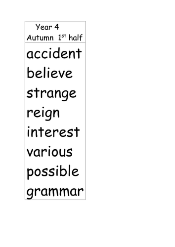 New National Curriculum 2014 spelling lists yr3-6 | Teaching Resources