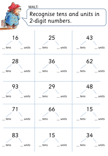 Tens And Units Worksheet | Teaching Resources