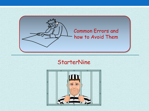 Avoiding Common Errors - Starter Activities | Teaching Resources