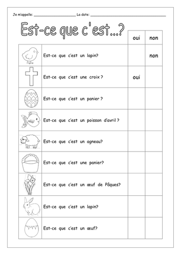 FRENCH - Easter - Joyeuses Pâques - Activity Booklet - Worksheets ...
