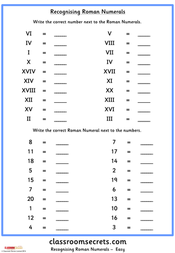 Planning for Roman Numerals and negative numbers | Teaching Resources