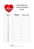 heart rate experiments - recording sheets and presentation | Teaching ...