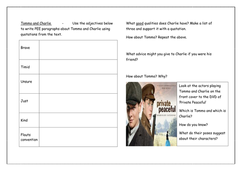 Private Peaceful | Teaching Resources