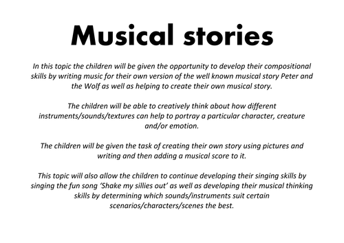 Musical stories | Teaching Resources