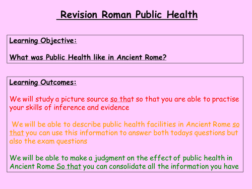 MEDICINE THROUGH TIME - REVISION PUBLIC HEALTH | Teaching Resources