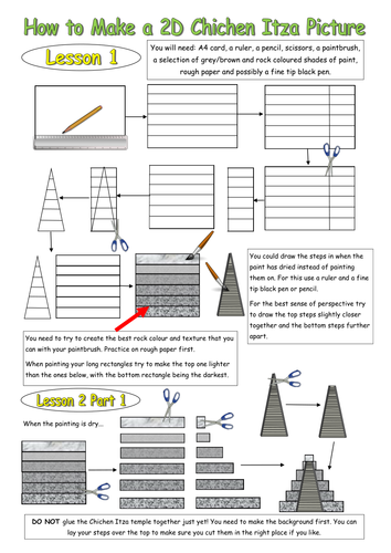 KS2 Mayan Art Chichen Itza Temple up to 3 Lessons in 1 + Full Colour ...