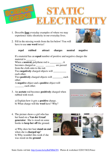 PHYSICS - THE SCIENCE OF STATIC ELECTRICITY! | Teaching Resources