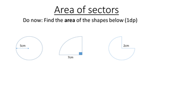 Area of Sectors | Teaching Resources