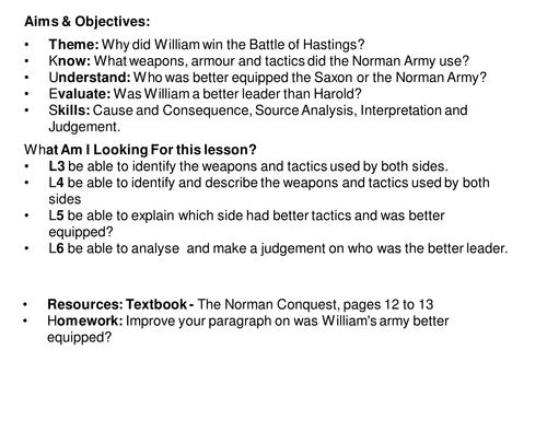 Norman Conquest Scheme of Work with lesson resources | Teaching Resources