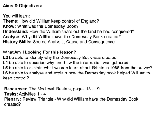 How did William keep control Scheme of Work with lesson resources ...