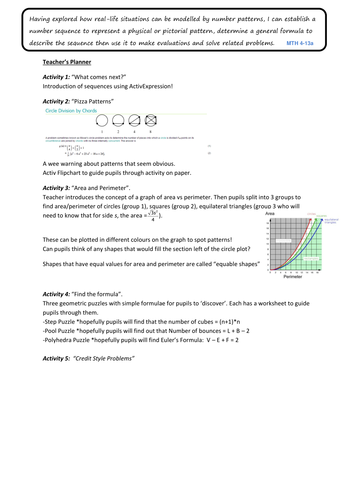 Sequences and Patterns in Maths (Series of Lessons) | Teaching Resources
