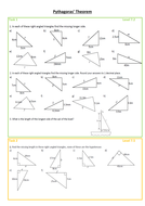 Pythagoras worksheet - Differentiated, levelled and with answers on ...