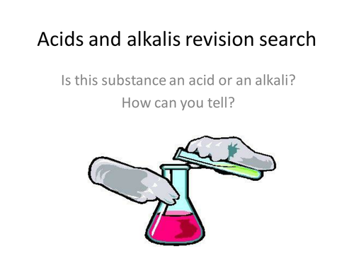 Year 7 Acids and alkalis revision search | Teaching Resources