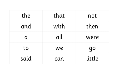 First 100 Key Word Cards | Teaching Resources