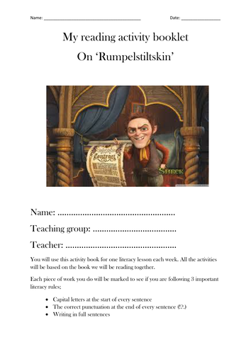 Literacy booklet- Rumpelstiltskin | Teaching Resources