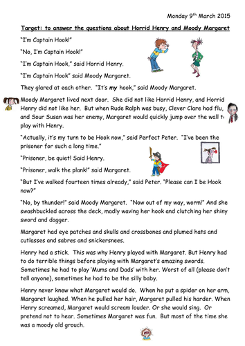 Horrid Henry Year 2 Comprehension | Teaching Resources