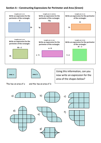 Algebra with Area and Perimeter | Teaching Resources