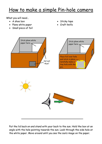 Solar eclipse pin-hole veiwing box | Teaching Resources