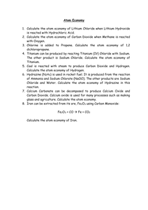 Chemistry - Atom Economy by jamjar87 - UK Teaching Resources - TES