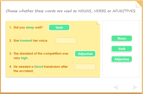 Using adjectives, nouns and verbs | Teaching Resources