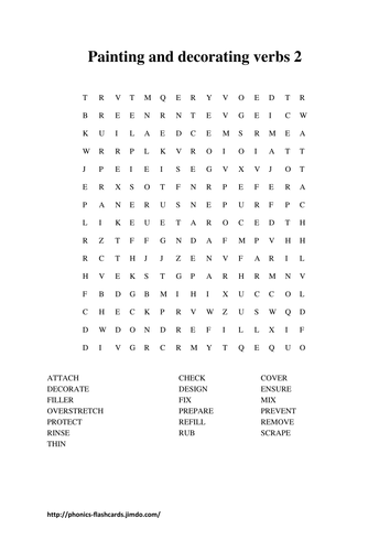 Painting and Decorating wordsearches | Teaching Resources